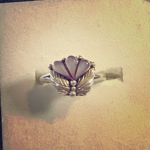 Jewelry | Vintage Pink Mop Floral Silver Ring | Poshmark